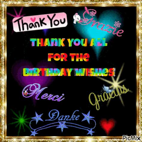 Thank You For The Birthday Wishes Free Animated  Picmix