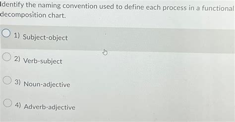 Solved Identify The Naming Convention Used To Define Each