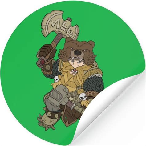 Dwarf Barbarian With Labrys And Hammer