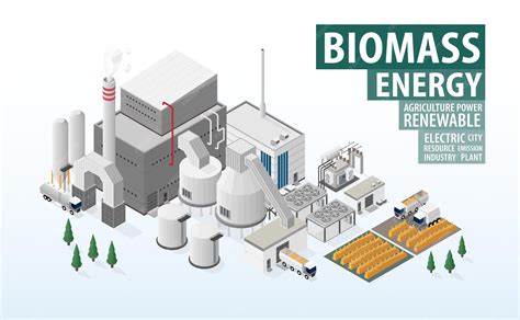 Premium Vector Biomass Energy Biomass Power Plant In Isometric Graphic