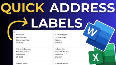 Create Address Labels Faster With Mail Merge In Word Youtube