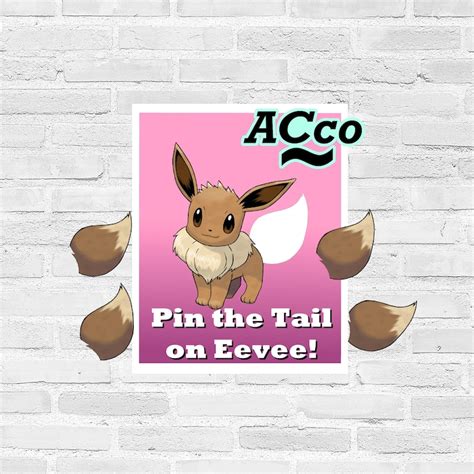 Pin The Tail On Eevee Pin The Tail Game Pokemon Party Supplies Eevee Tail Etsy