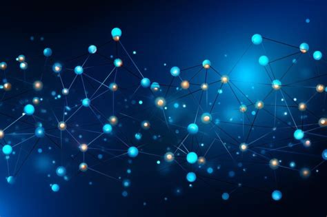 Premium Photo Abstract Blue Background With Interweaving Dots Lines And Network Connection