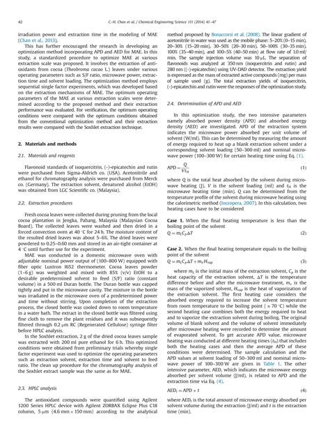 Solution 2014 164 Optimization Of Microwave Assisted Extraction Based