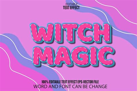 Premium Vector Witch Magic Editable Text Effect Cartoon Style