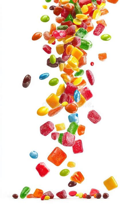 Colorful Candy Raining Down On White Background Stock Illustration Illustration Of Unhealthy