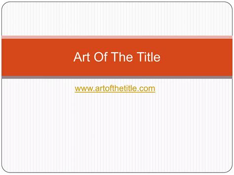 Art Of The Title Ppt