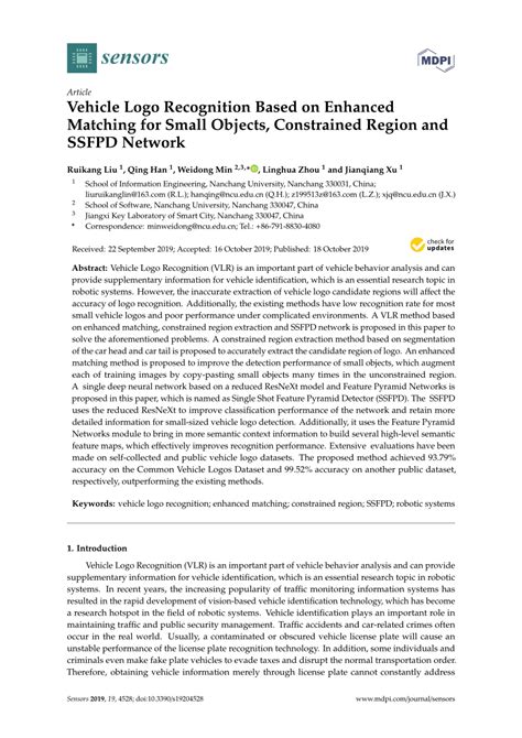 Pdf Vehicle Logo Recognition Based On Enhanced Matching For Small Objects Constrained Region