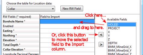 Database Import Locations