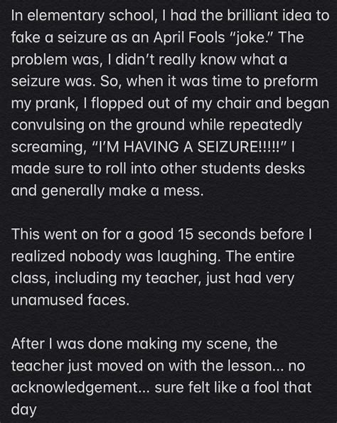 I Wish I Remembered This Embarrassing Memory Two Weeks Ago R