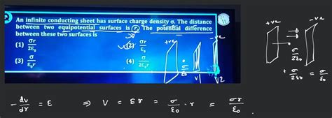 An Infinite Conducting Sheet Has Surface Charge Density Sigma The Dista