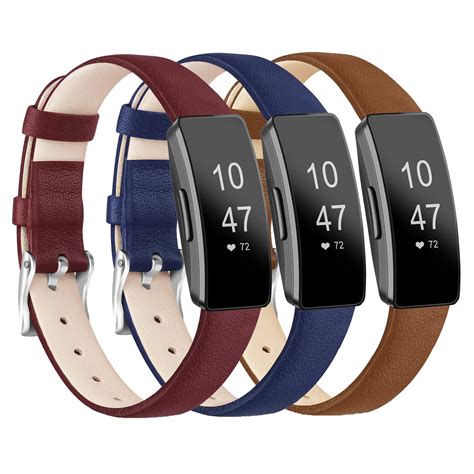 Pohnui 3 Pack Leather Bands Compatible With Fitbit Inspire 2inspire 3