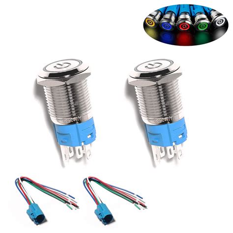 Buy Monrand Latching Push Button Switch 12V DC ONOff Self Locking Latching Push Button Switch
