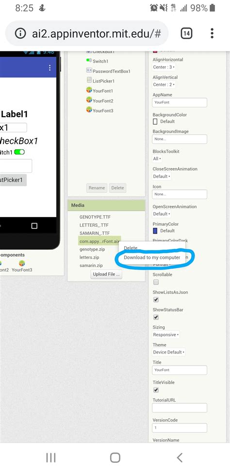 YourFont Extension Opensource Extensions MIT App Inventor Community