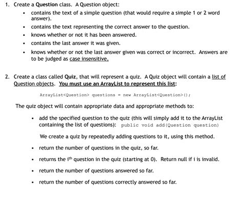 Solved 1 Create A Question Class A Question Object