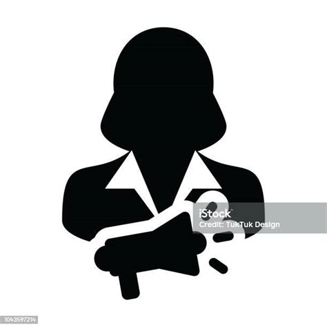廣播圖示向量女性人物頭像符號表意字元標誌符號的廣告宣傳活動向量圖形及更多一個人圖片 一個人 人 使用電話 Istock