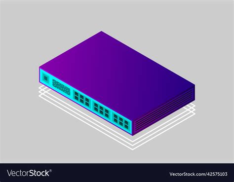 Isometric Switch With Up Link Port Royalty Free Vector Image