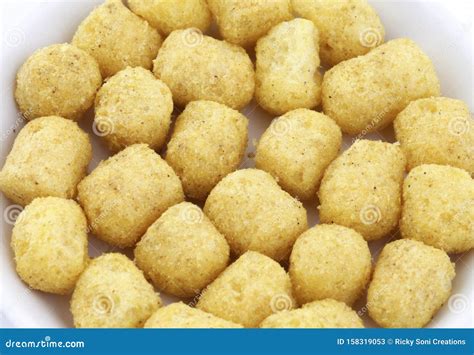 Tasty Round Shaped Yellow Snack Stock Image Image Of Puff Potatoes