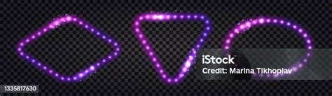 네온 광선 효과와 Led 발광 프레임 테두리 보라색 빛나는 빛과 반짝이 불꽃 크리스마스 또는 파티 밤 장식 벡터 일러스트레이션