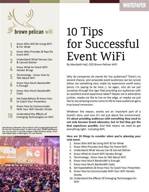 Tips For Successful Event WiFi Brown Pelican WiFi