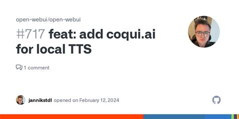 Feat Add Coquiai For Local Tts · Issue 717 · Open Webuiopen Webui