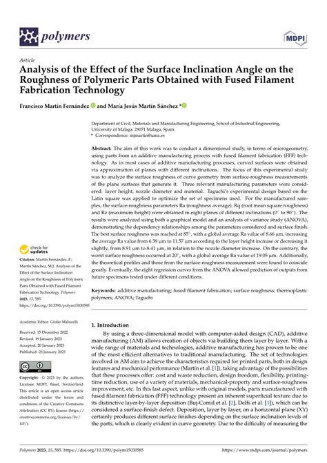 Pdf Analysis Of The Effect Of The Surface Inclination Angle On The