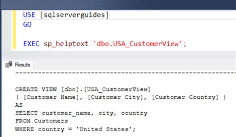 How To See View Definition In Sql Server