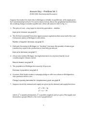 Problem Set 1 Answer Key Pdf Answer KeyProblem Set 1 ECON 3190 Environmental Economics