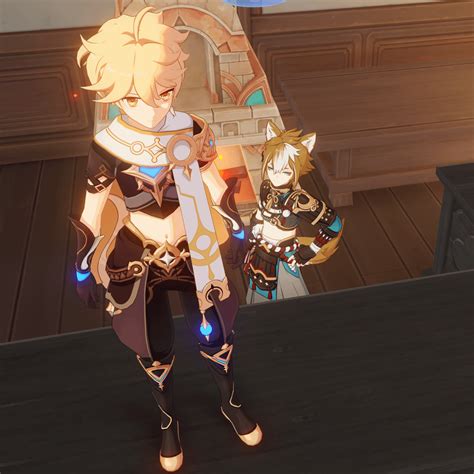 I Dont Think Gorou Likes It When Aether Stands On The Counter R