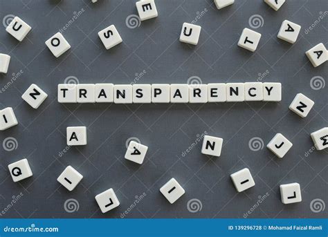 Transparency Word Made Of Square Letter Word On Grey Background Stock Photo Image Of Clear