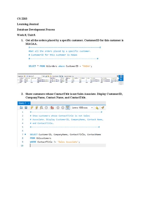 cs 2203 learning journal unit 8 cs 2203 learning journal database