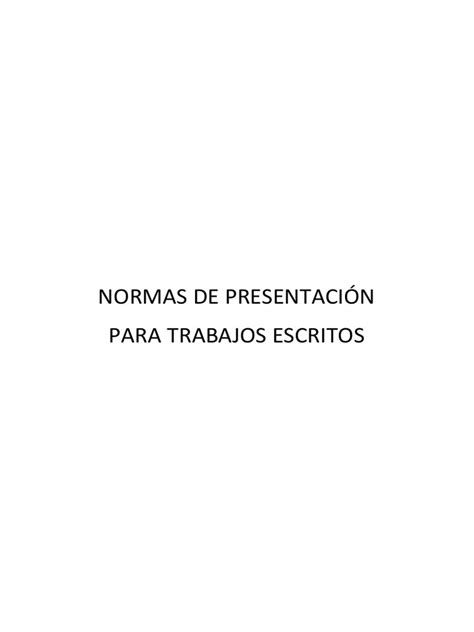 Normas De Presentacion Para Trabajos Escritos Apa Pdf Estilo Apa