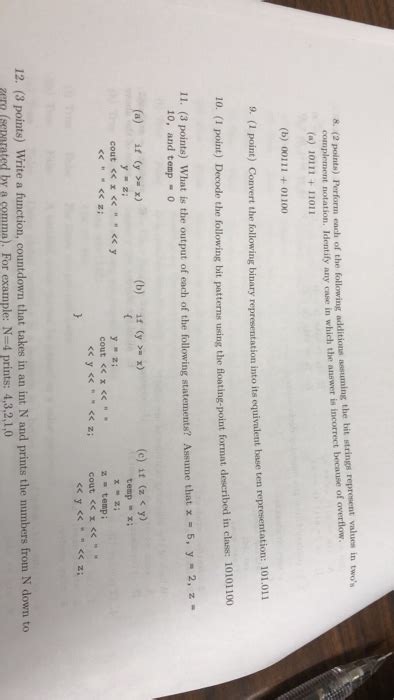 Solved 8 2 Points Perform Each Of The Following Additions