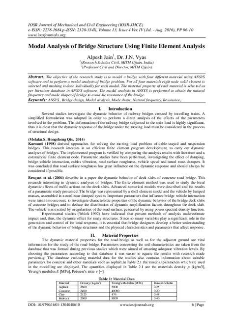 pdf modal analysis of bridge structure using finite element analysis