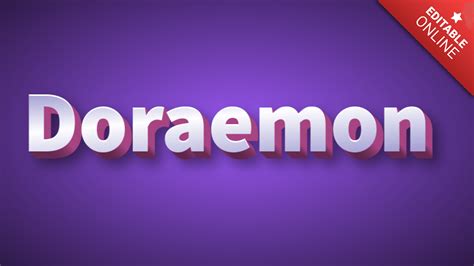 Doraemon Create A Purple 3d Text Effect Generator