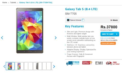 Samsung Galaxy Tab S Lte Tablets Now Officially Available In India Onlytech Forums