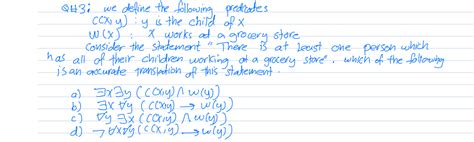 Solved Qh3 We Define The Following Predicates Ccx Y Y Is