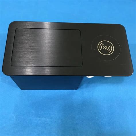 Hydraulic Pop Up Desktop Power Socket With Wireless Charger Universal Plug Electric Pop Up