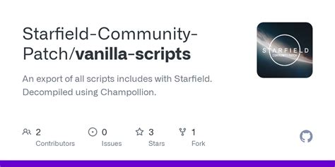 Github Starfield Community Patchvanilla Scripts An Export Of All