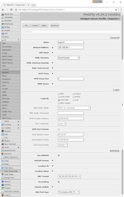 docs configuration guides mikrotik md at master · ironwifi docs · github
