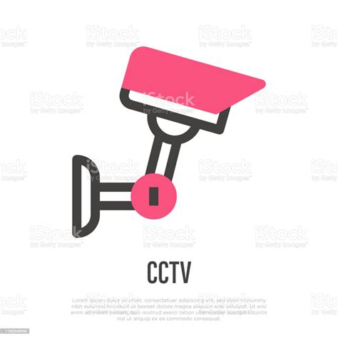 Cctv 얇은 선 아이콘입니다 보안 카메라 공용 기호입니다 벡터 그림입니다 0명에 대한 스톡 벡터 아트 및 기타 이미지 0명 감시 경계 표지 Istock