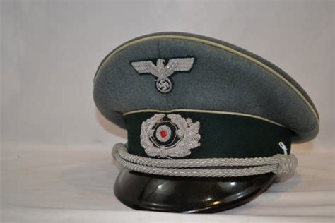Wwii German Army Infantry Officers Visor Hat Cap Mar 07 2020