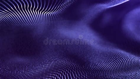 Abstract Blue Waves Lines From Particles And Dots Of Energetic Magic With Glow Effect Stock