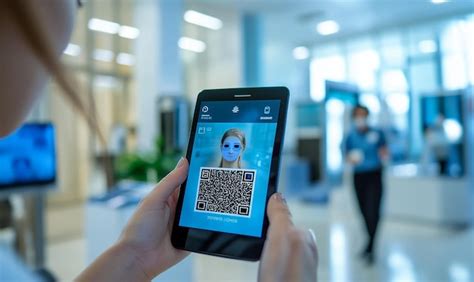 A Person Using A QR Code To Access A Face Recognition Premium AI Generated Image