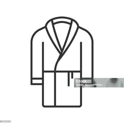목욕 가운 라인 디자인 아름다움 가운 목욕 스파 아이콘 벡터 일러스트 레이 션 목욕 가운 편집 가능한 스트로크 아이콘입니다 목욕 가운에 대한 스톡 벡터 아트 및 기타 이미지