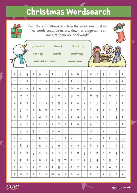 Christmas Wordsearch Years Cgp Plus