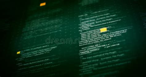 program code close up in dark green background seamless loop animation stock video video of