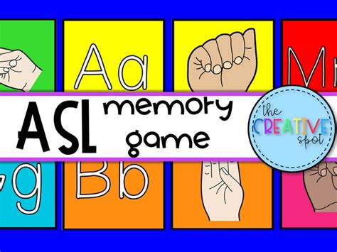 Asl Letter Matching Game American Sign Language Memory Game Letter