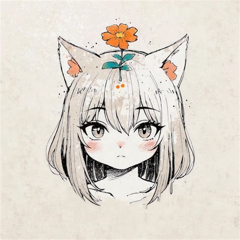 Premium Photo Cute Kawaii Anime Neko Girl Drawing Illustration