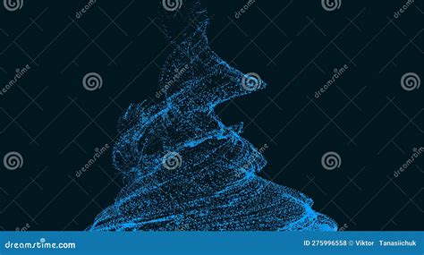 Tornado Abstract Digital Swirl Futuristic Particle Wave Rotating Swirling Shapes Particles